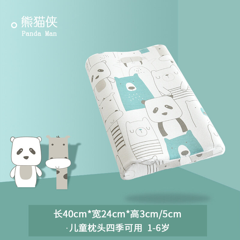 Подушка для поддержки шеи из чистого хлопка с пеной памяти Candy Teddy для учеников начальной школы, младенцев, малышей, детей в детском саду в возрасте от 1 до 12 лет