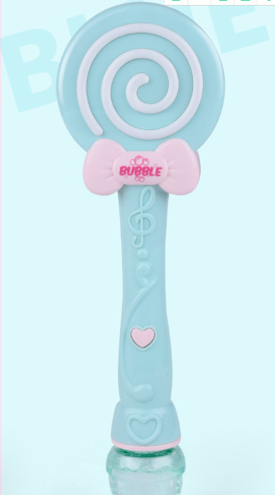 Лоллипоп в форме тростника пены пистолет воздуходув игрушки лето забавная электронная автоматическая магия воздух мыльной пены машина легкая музыка игрушка пены (синий)