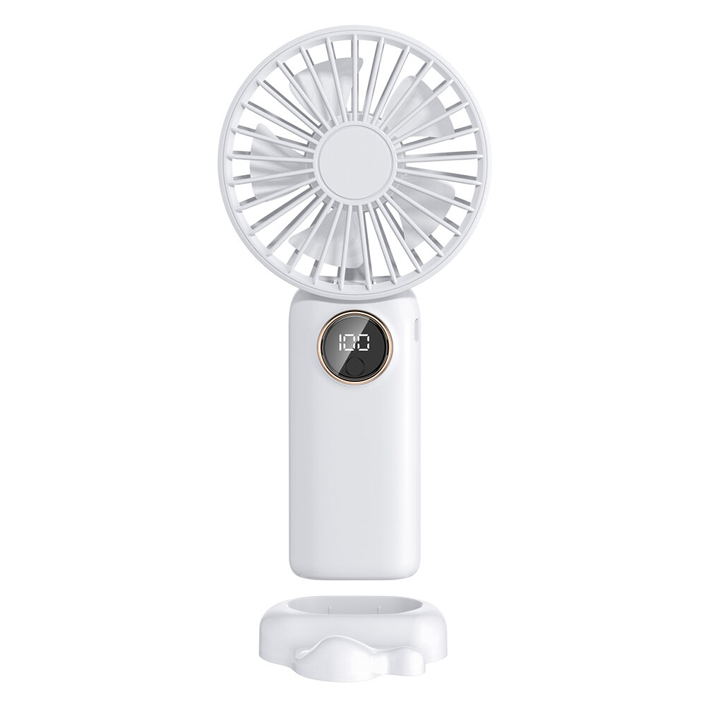 Портативный мини-вентилятор с ручным электрическим приводом, 5 регулируемых скоростей ветра, бесшумная работа, питание от USB и литиевой батареи, съемный чехол. Подходит для детей, женщин и взрослых, для дома, офиса, улицы, путешествий, общежития.