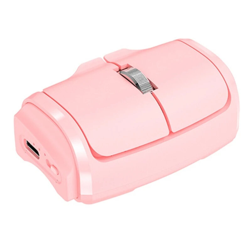 BT Двухцелевый для пальца и стола Двухрежимный Bluetooth 5.0+2.4G с встроенной батареей Розовый 1000DPI 68*39*26mm 30g 3.7V 150mA 2 часа заряда 15 часов работы 170 дней standby 10-12 метров USB1.1 USB2.0 Android iOS Windows