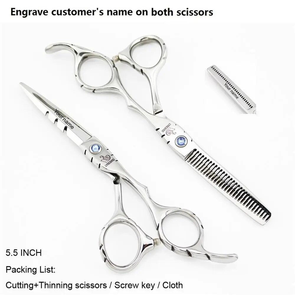 Ножницы для волос 5,5 дюйма 6-дюймовые японские парикмахерские ножницы Ножницы для стрижки волос Синий камень Ножницы для волос Салонные инструменты LYREBIRD новые