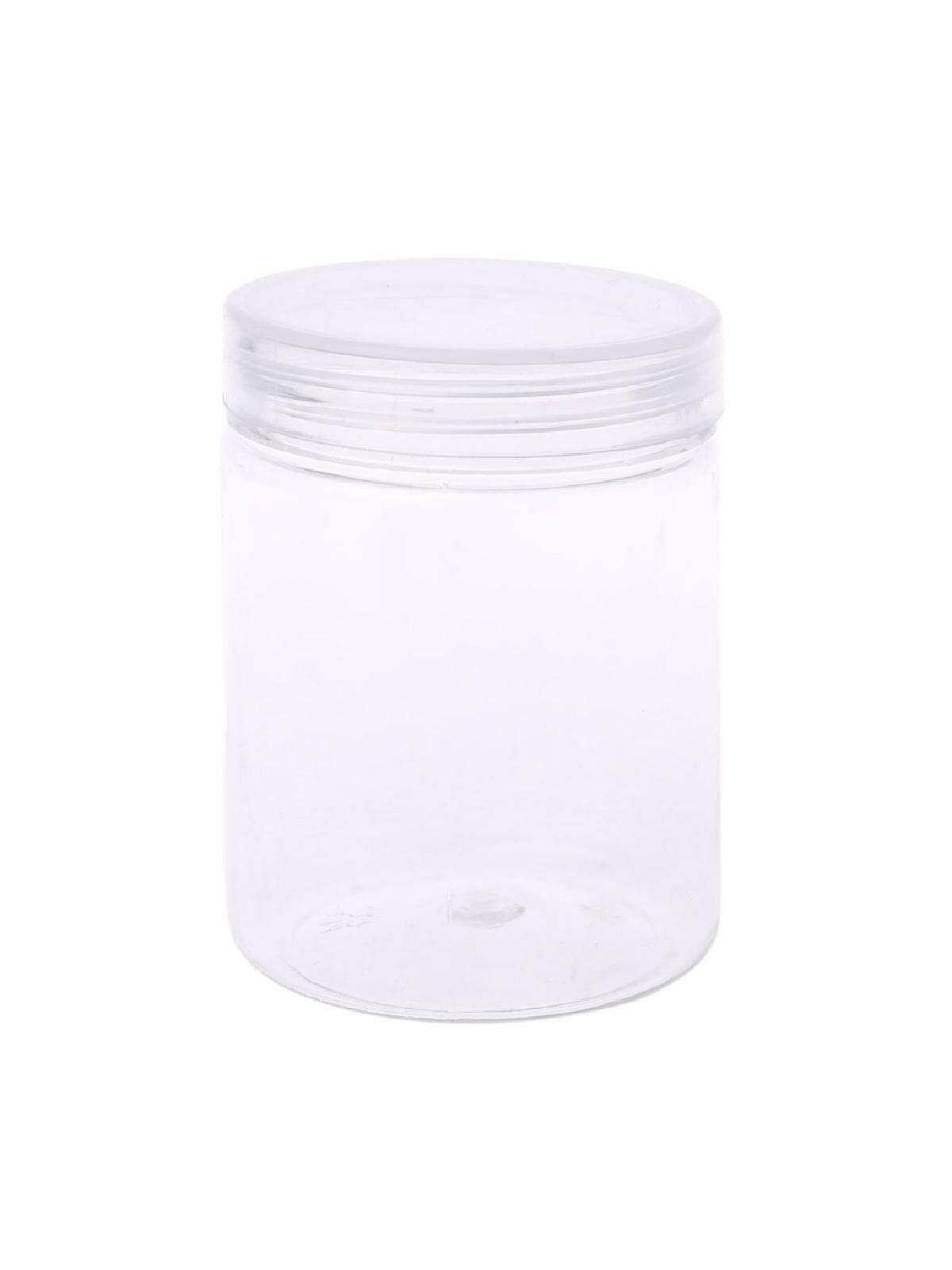 Пластиковая банка объемом 150 мл с круглой прозрачной крышкой