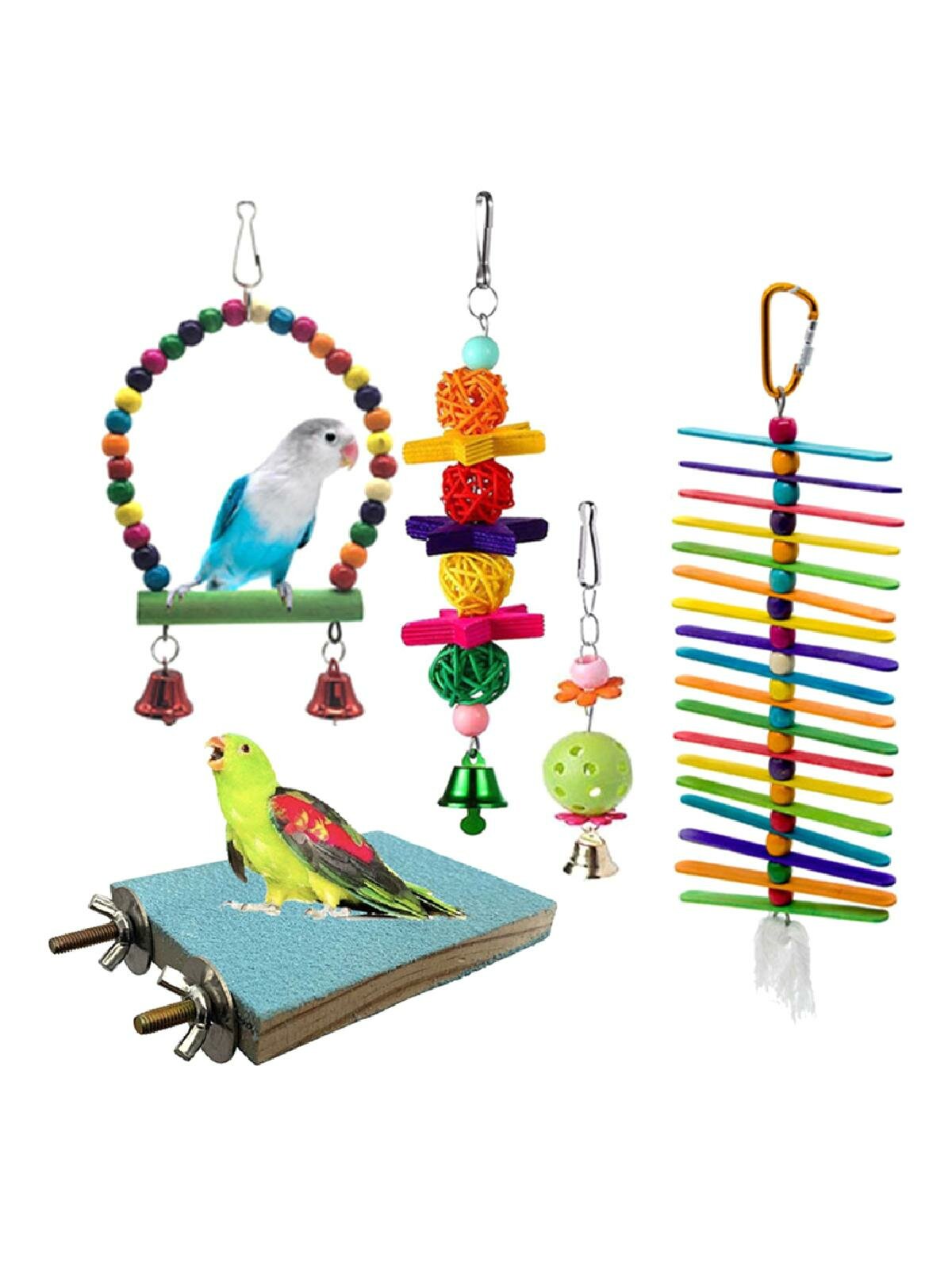 Набор из 5 частей, игрушка для кусания качелей на матовой платформе parrot