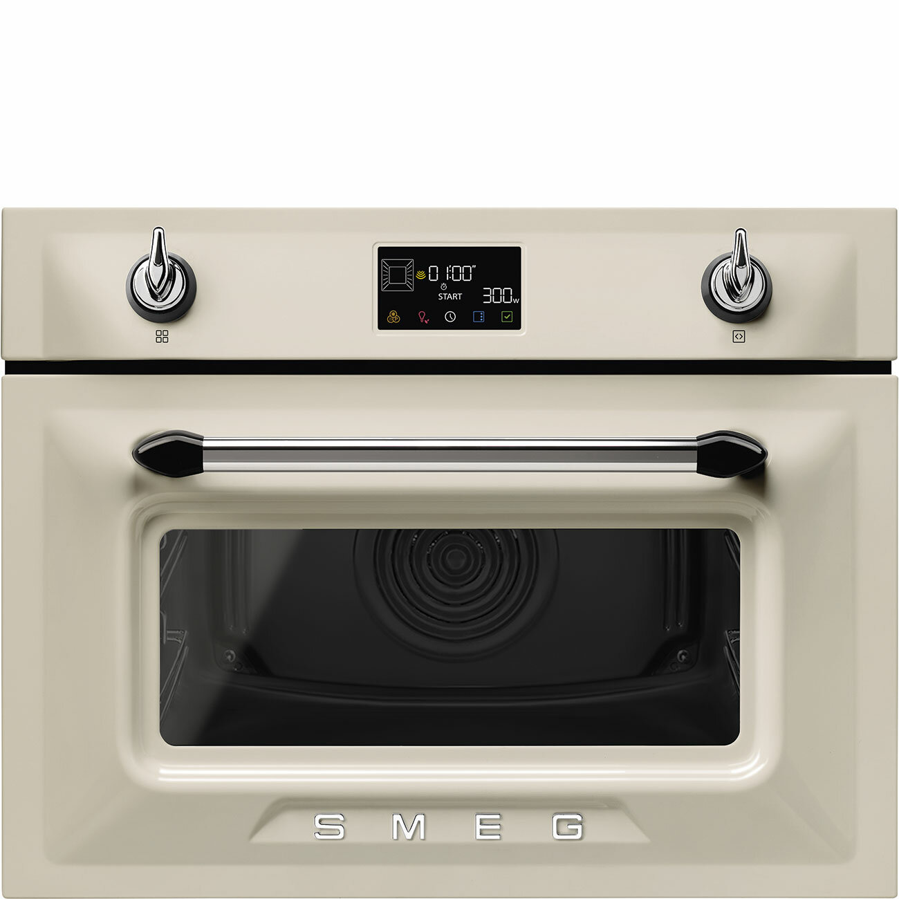 Электрический духовой шкаф Smeg SO4902M1P, кремовый, с функцией СВЧ