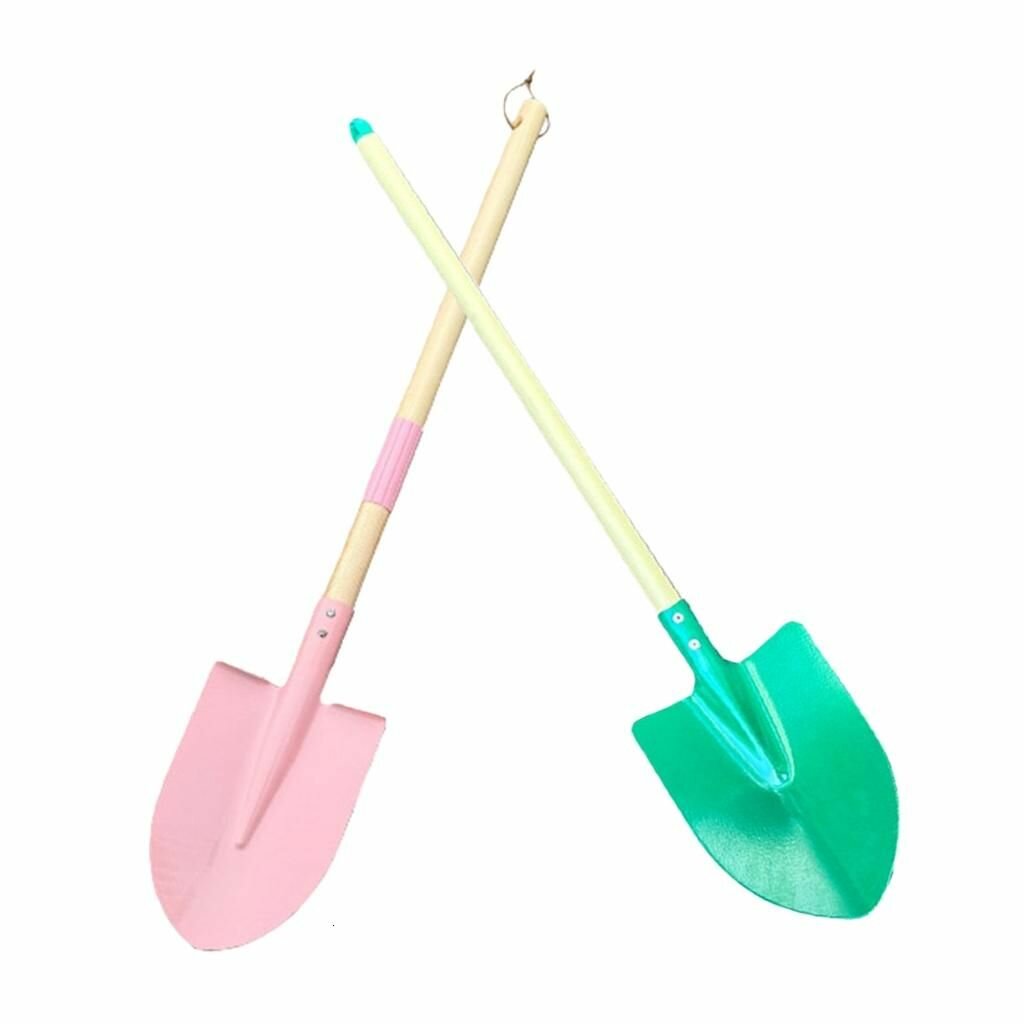 Детские деревянные грабли и лопатка, - C