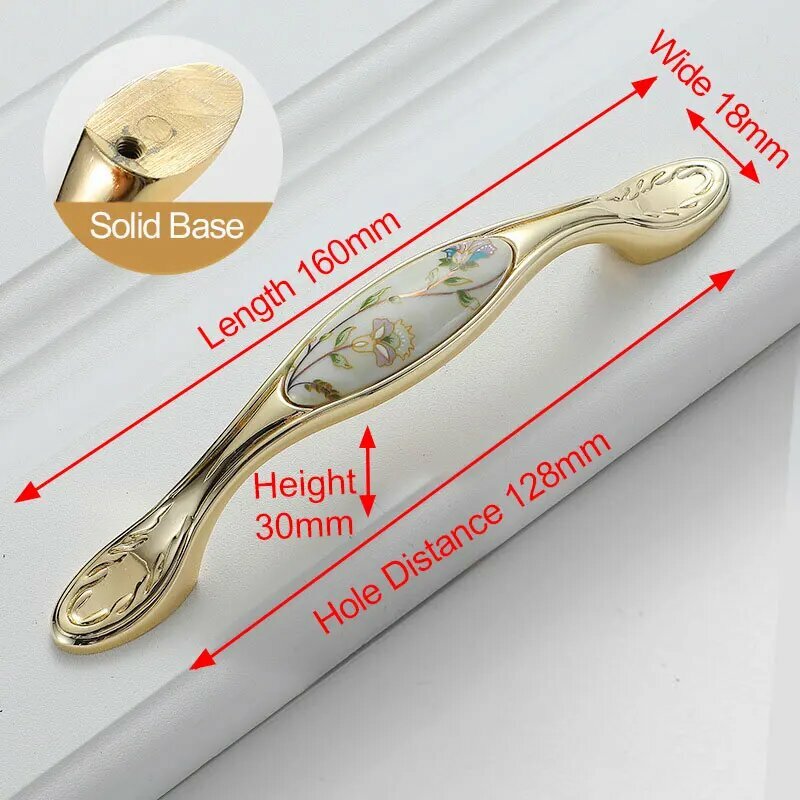 Ручки для шкафов NAIERDI антикварные керамические 1811YD-128mm