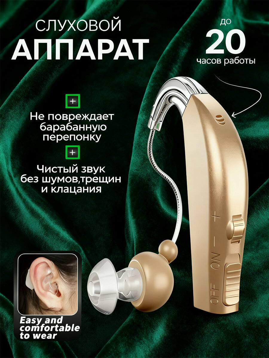 Усилитель слуха на аккумуляторе с функцией Bluetooth, заушный цифровой слуховой аппарат для пожилых с зарядкой type-c