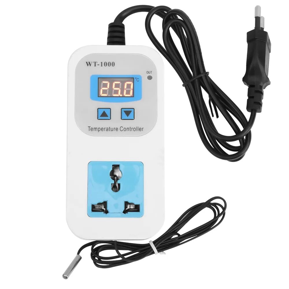 Терморегулятор Цифра, умная розетка с датчиком температуры для обогревателя, термореле инкубатора брудера