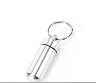 Металлический контейнер для таблеток Basic Silver на ключи