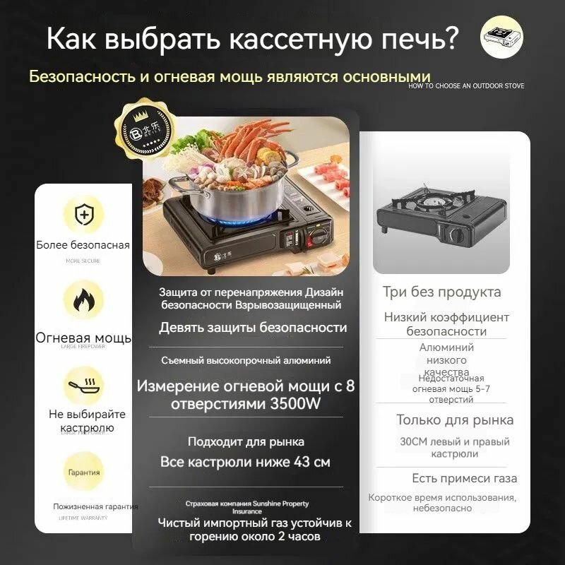 Барбекю-гриль，Одна печь, четыре газовых баллона, с чемоданом — фото 1