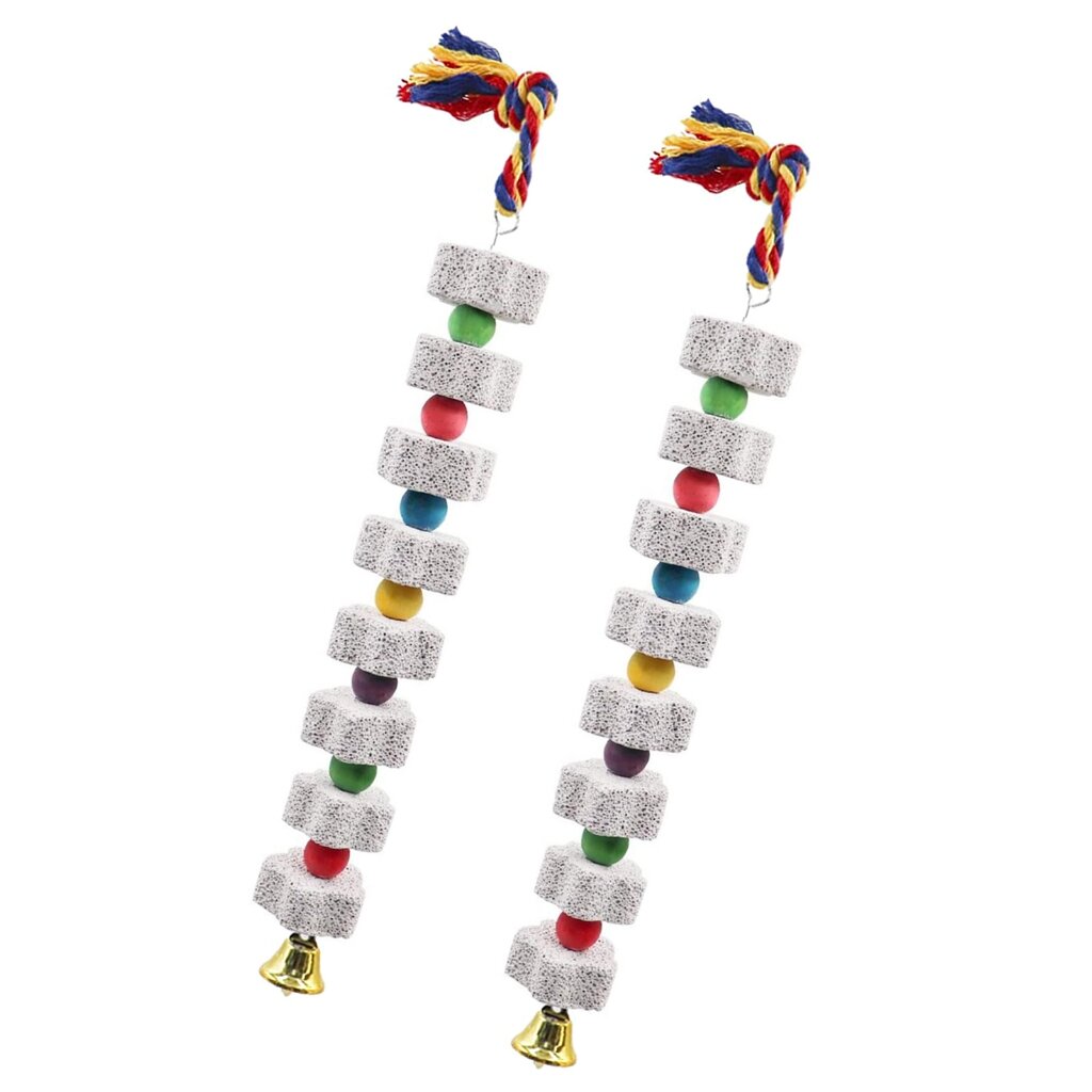 Долговечная игрушка для кур из вулканического камня с кальцием и колокольчиками, нетоксичная и безопасная