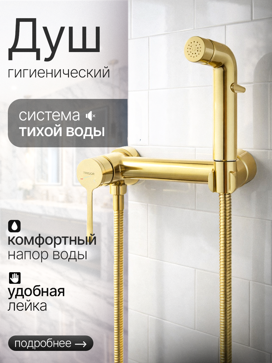 Гигиенический душ для унитаза со смесителем TRIGOR V18-TT-253 цвет золото