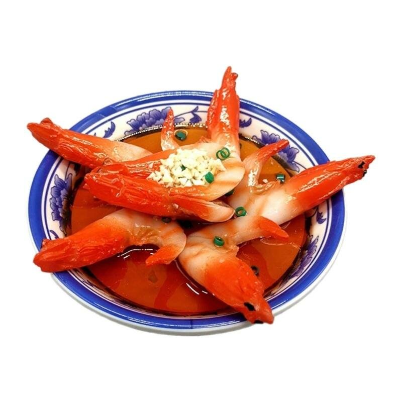 Модель китайского блюда, фальшивая еда для фото, Тушеные Креветки K