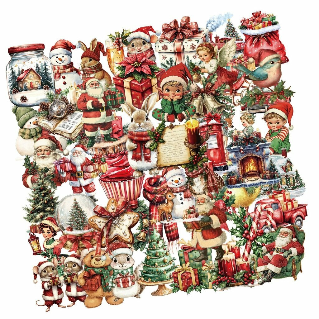 50 листов, Рождественские наклейки для украшения домашних животных