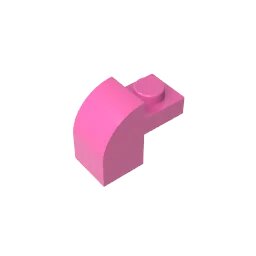 Розовый LEGO кубик 2x1x1 с утопленным стержнем, Dark Pink(012)