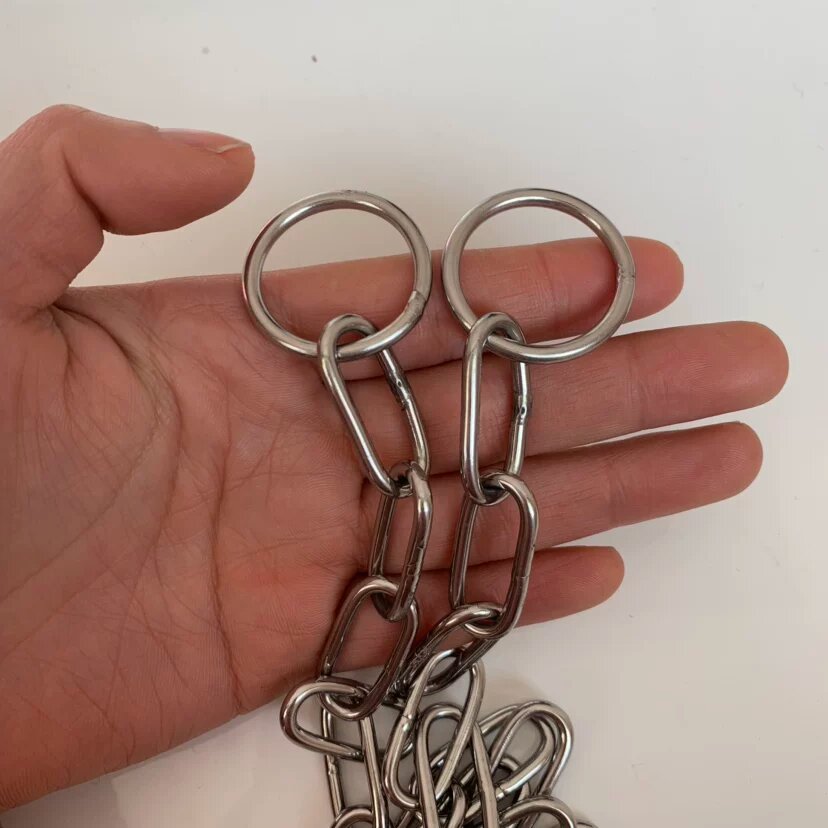 Нейлоновый ошейник из нержавеющей стали P-цепь для средних собак, 3 мм толщина, длина 50 см, подходит для шеи до 42 см