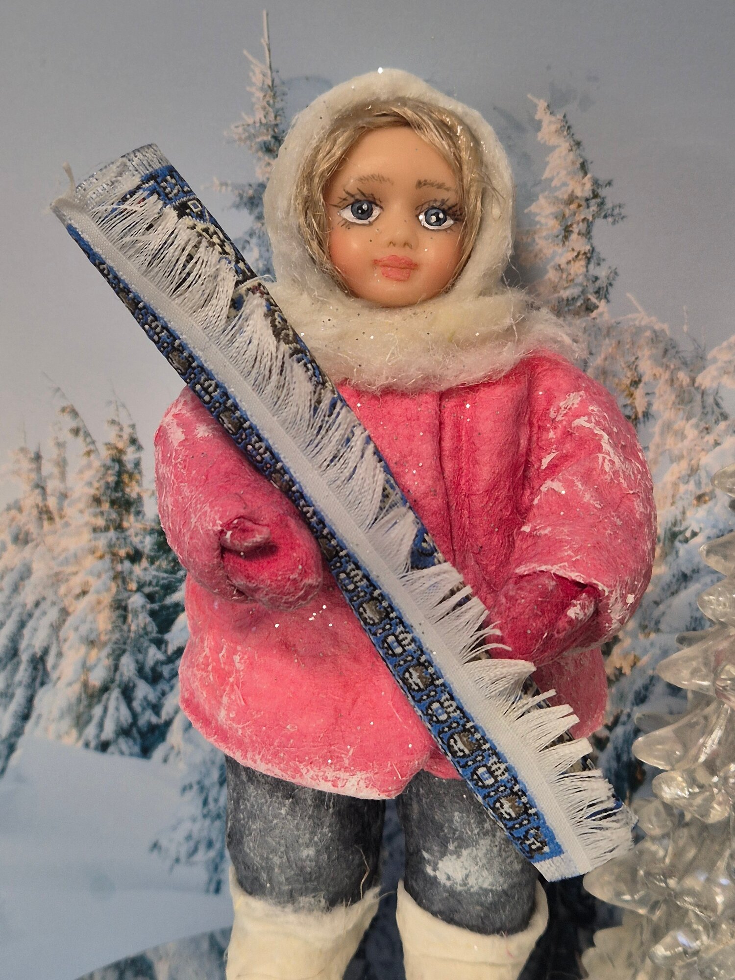 Елочная игрушка Affavatta, ручная работа, ручная роспись, диаметр 5 см, высота 11 см