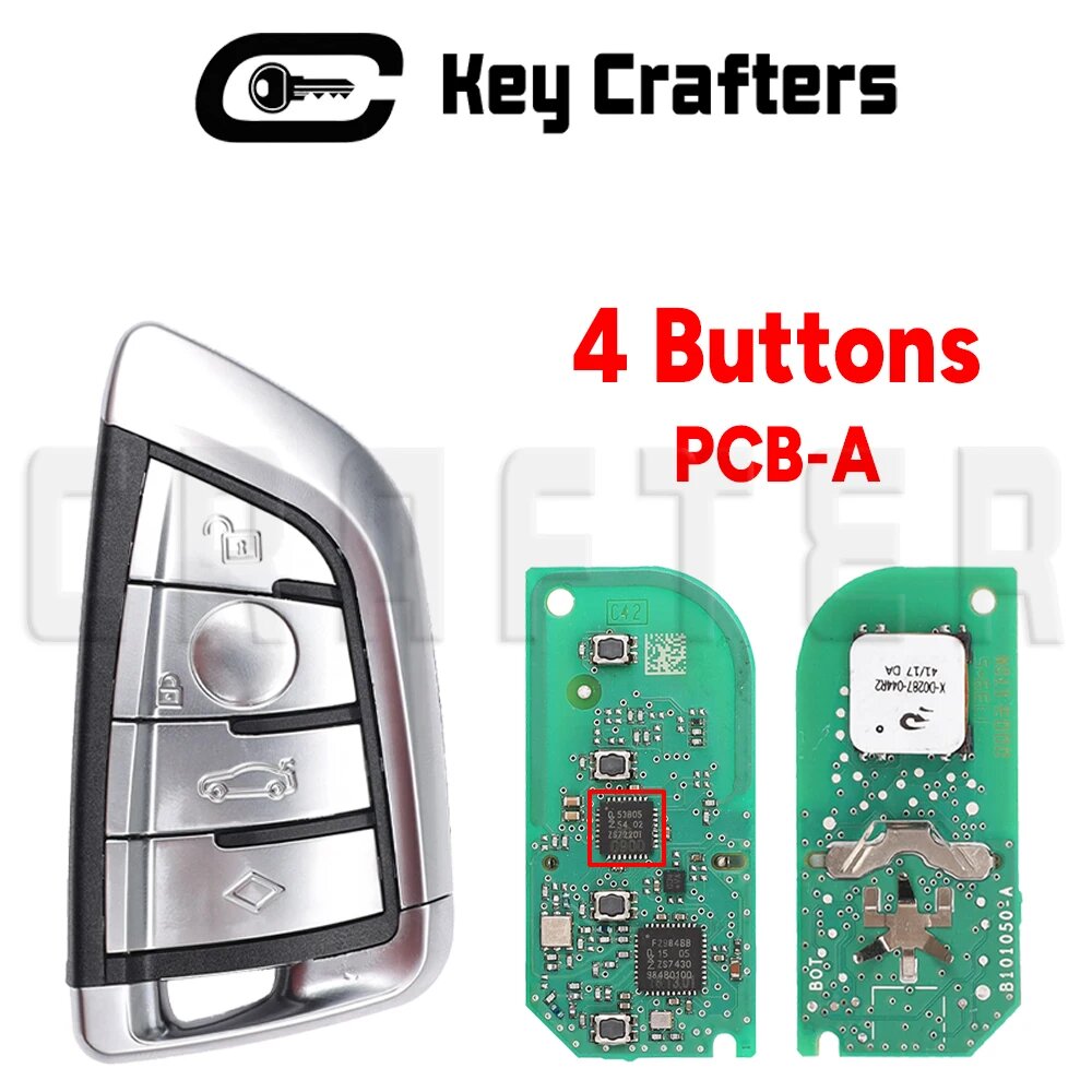 Ключ Crafters N5F-ID21A Оригинальная печатная плата 434 МГц ЧИП ID49 Умный автомобильный ключ для BMW G серии 3 5 6 7 X3 X5 X7 G01 G02 G08 G30 G31 G32 G38 4 Bt PCB A, 433-434MHZ