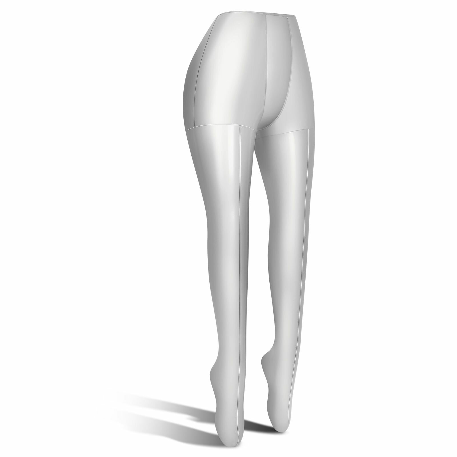 Надувная женская манекен-ноги из пвх серебристого цвета для демонстрации брюк и колготок