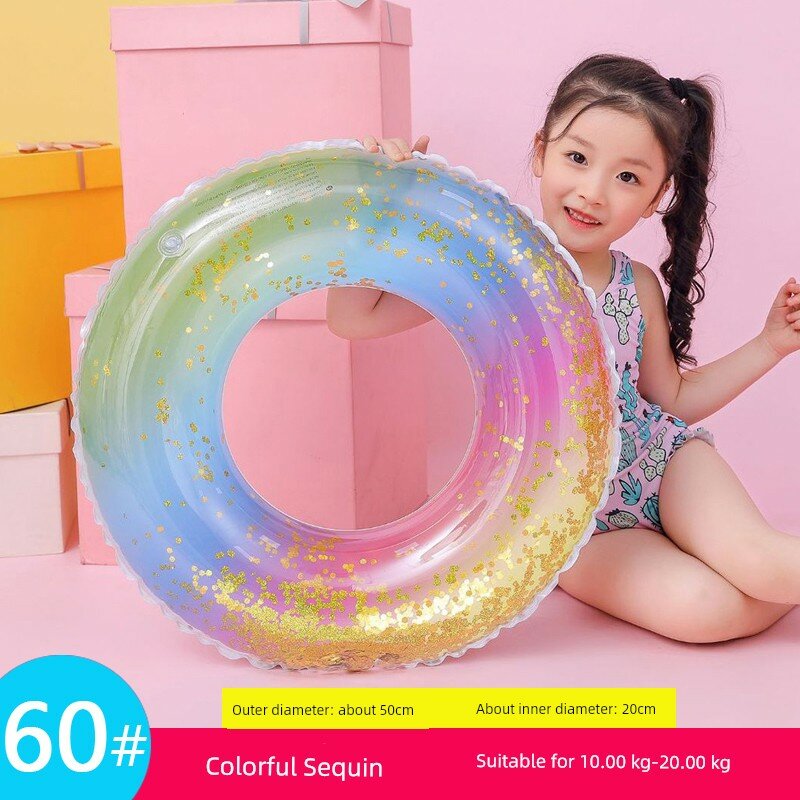 Красочный надувной круг для плавания для взрослых, утолщенный модный надувной спасательный круг для детей 3-6 лет, круг
