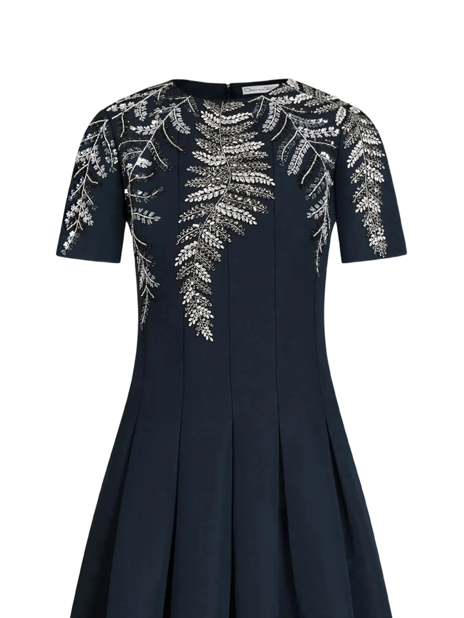 Платье Oscar de la Renta Fern embroidered faille gown, размер 8, blue — фото 1