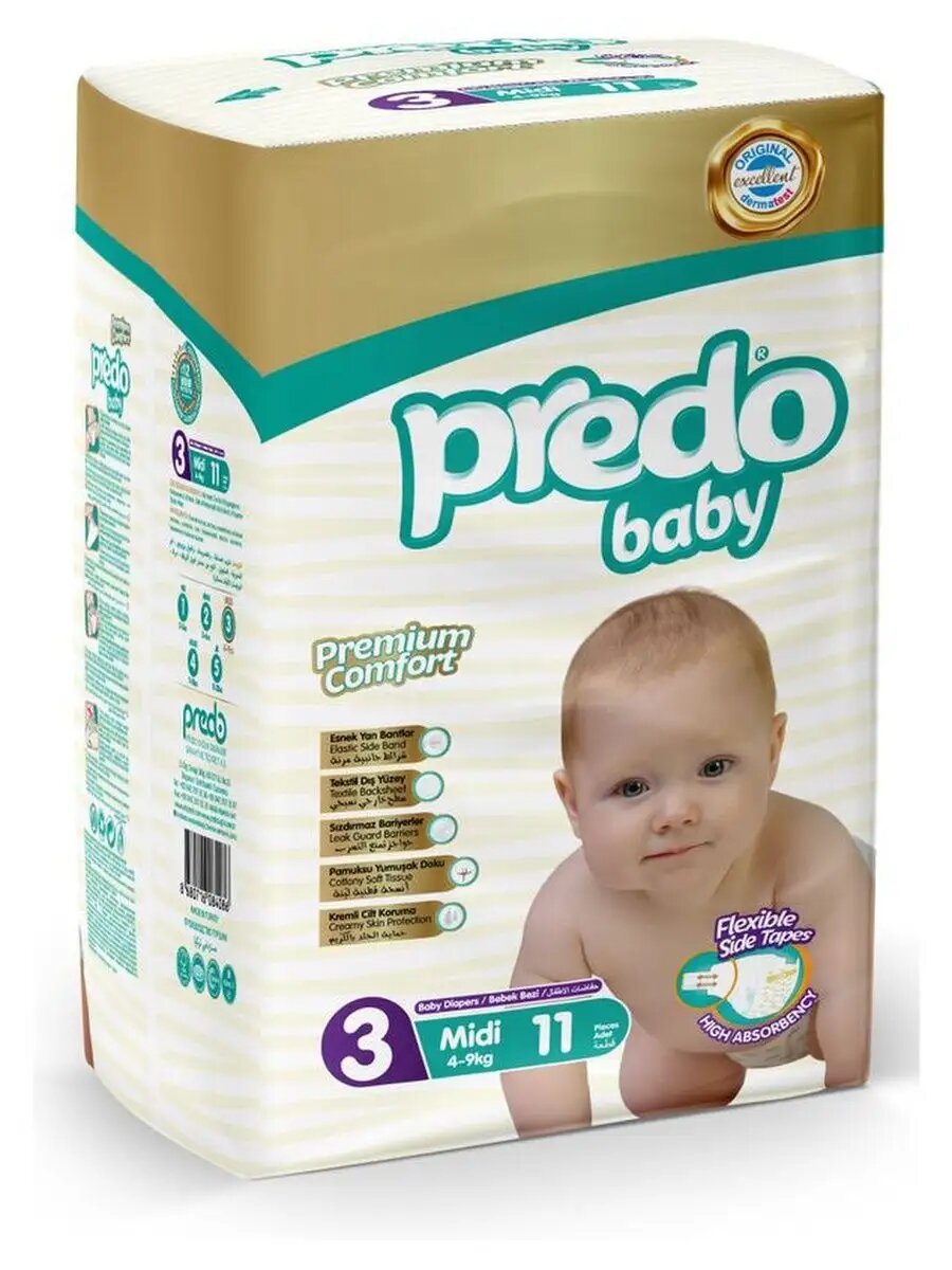 Подгузники Predo Baby №3 (4-9 кг), 11 шт