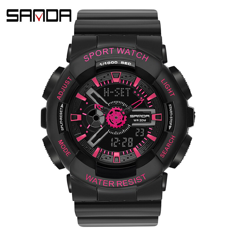 Санда Корейская модная тенденция Микро бизнес Светящийся Электронный Спортивный Тренд Студенческий Корейский Конфетный Детский Парный Часы