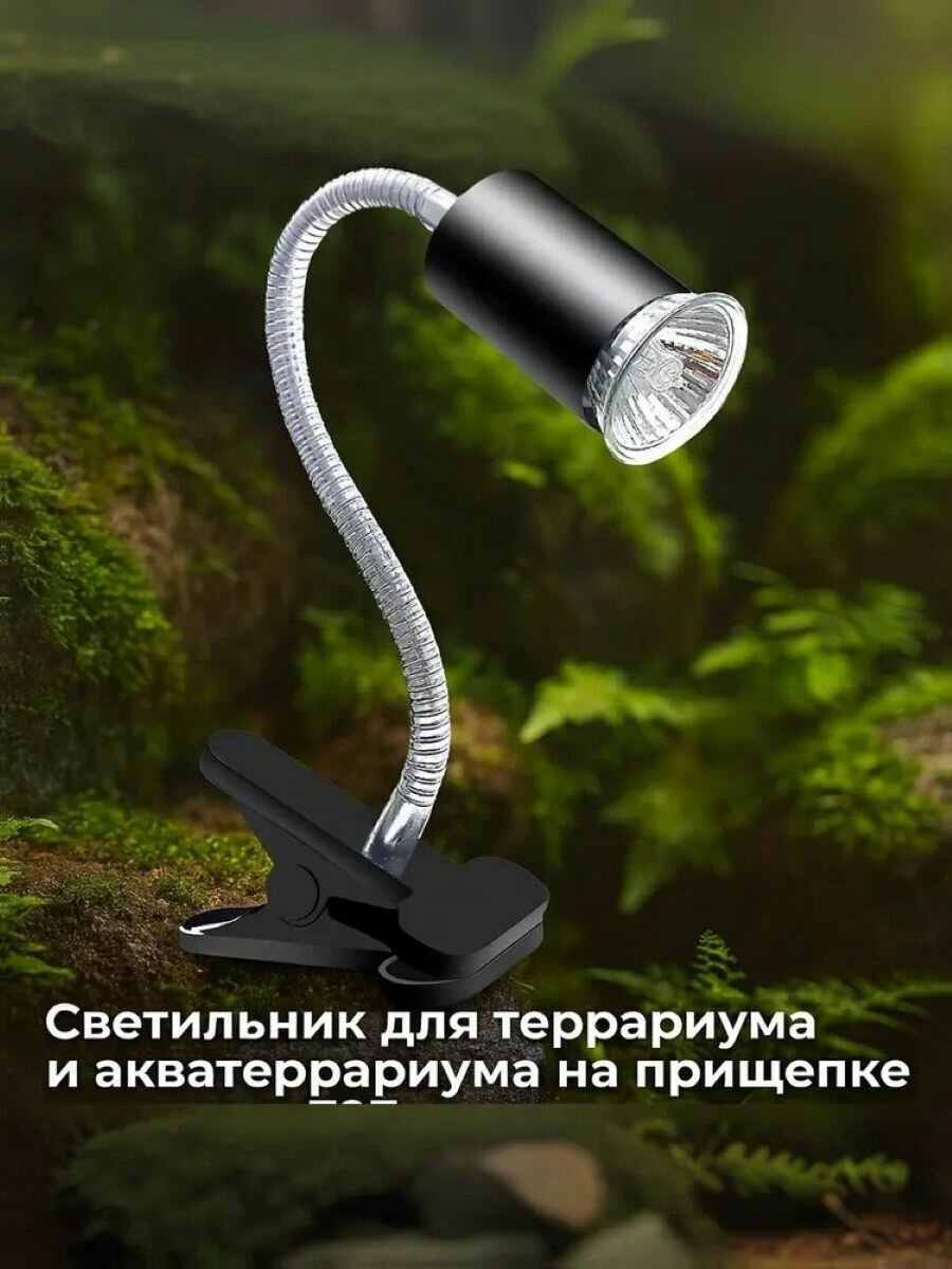 Светильник для террариума и акватеррариума на прищепке для ламп Е27