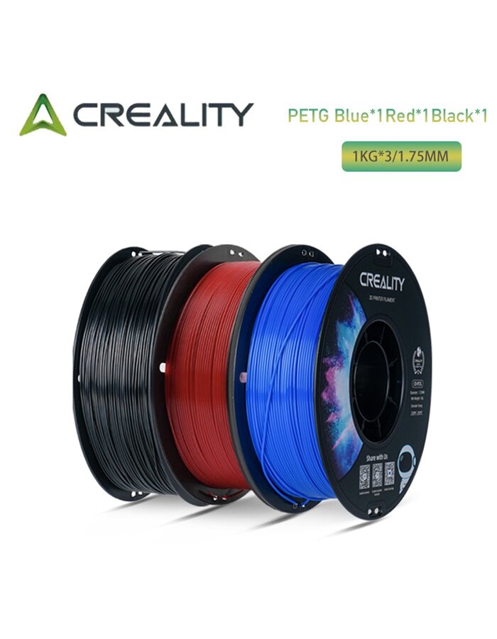 Филамент CREALIT CR-PETG 1.75мм — низкая усадка, химическая стойкость, оригинал без БФА для FDM-принтеров Черный, красный, синий