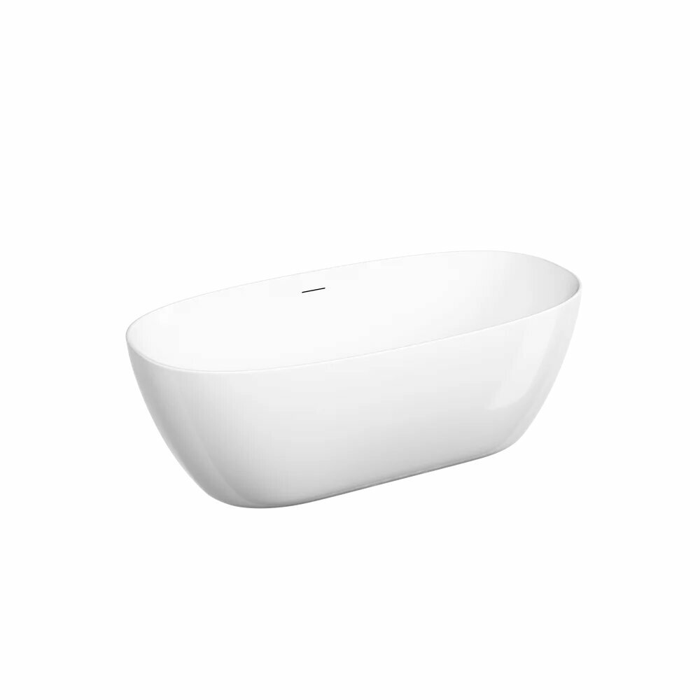 Акриловая ванна Sancos Овал (Oval) 170x80, отдельностоящая, белая, глянцевая, со сливом-переливом, овальная