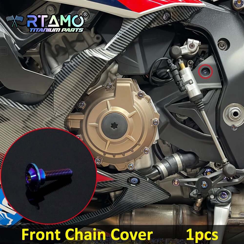 RTAMO Болты из титанового сплава, гайка маятника, спойлер, крышка F-Chain Cover 1pc, PVD Blue