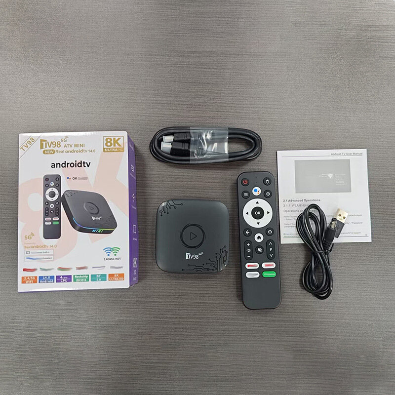 TV98 ATV MINI ТВ-приставка Android 14 Сетевой плеер ТВ-бокс Экспорт ТВ-бокса