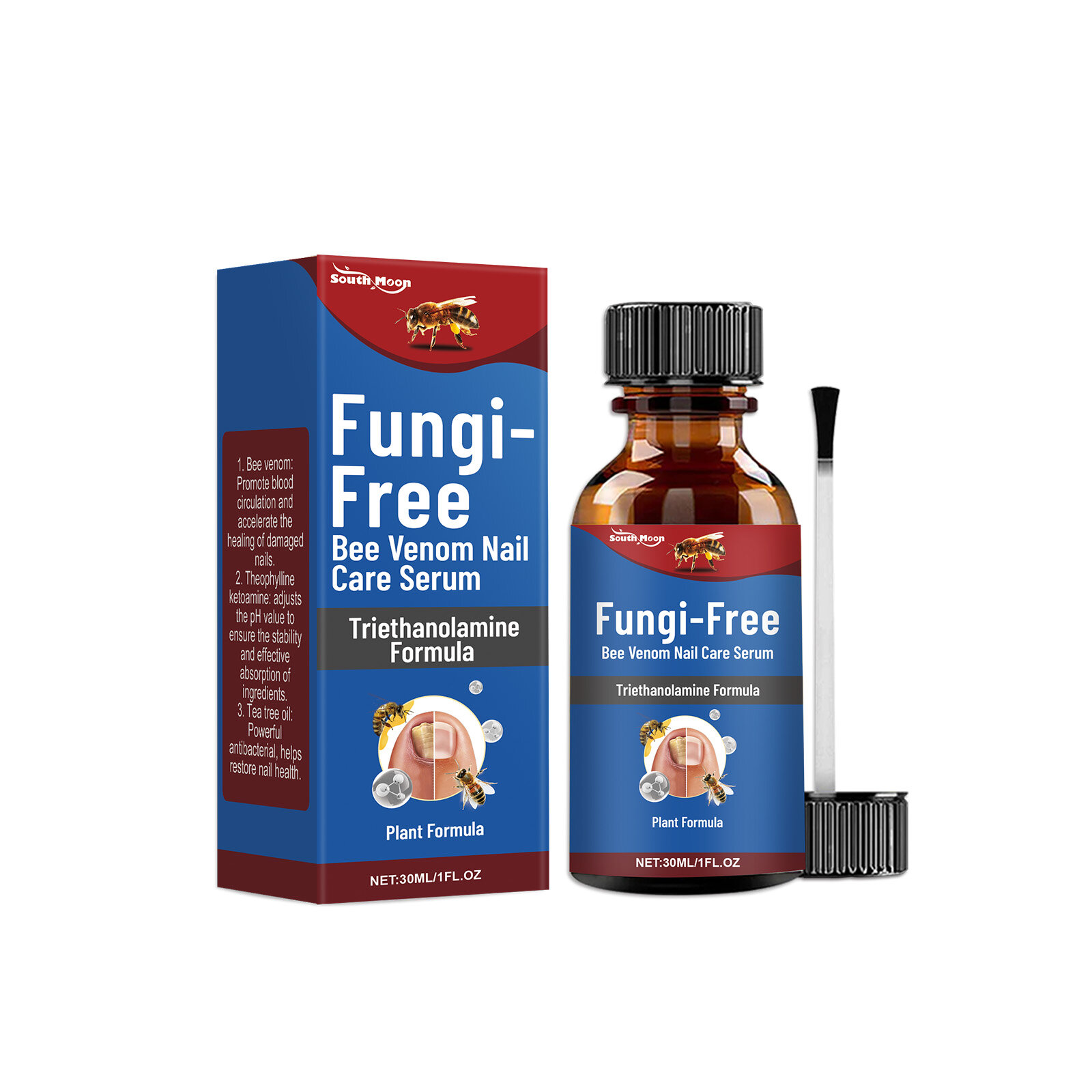 Раствор для ухода за ногтями South Moon с пчелиным ядом, ежедневное мягкое обслуживание, очистка поверхности ногтей, раствор для восстановления ногтей рук и ног