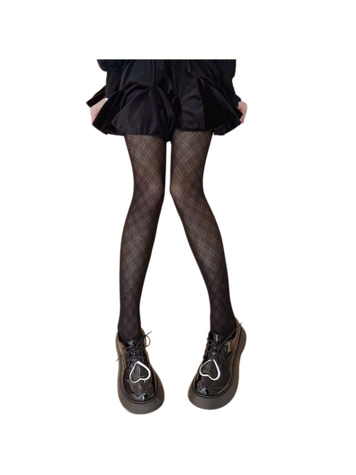 Женские шелковые колготки в японском стиле, 820 черный