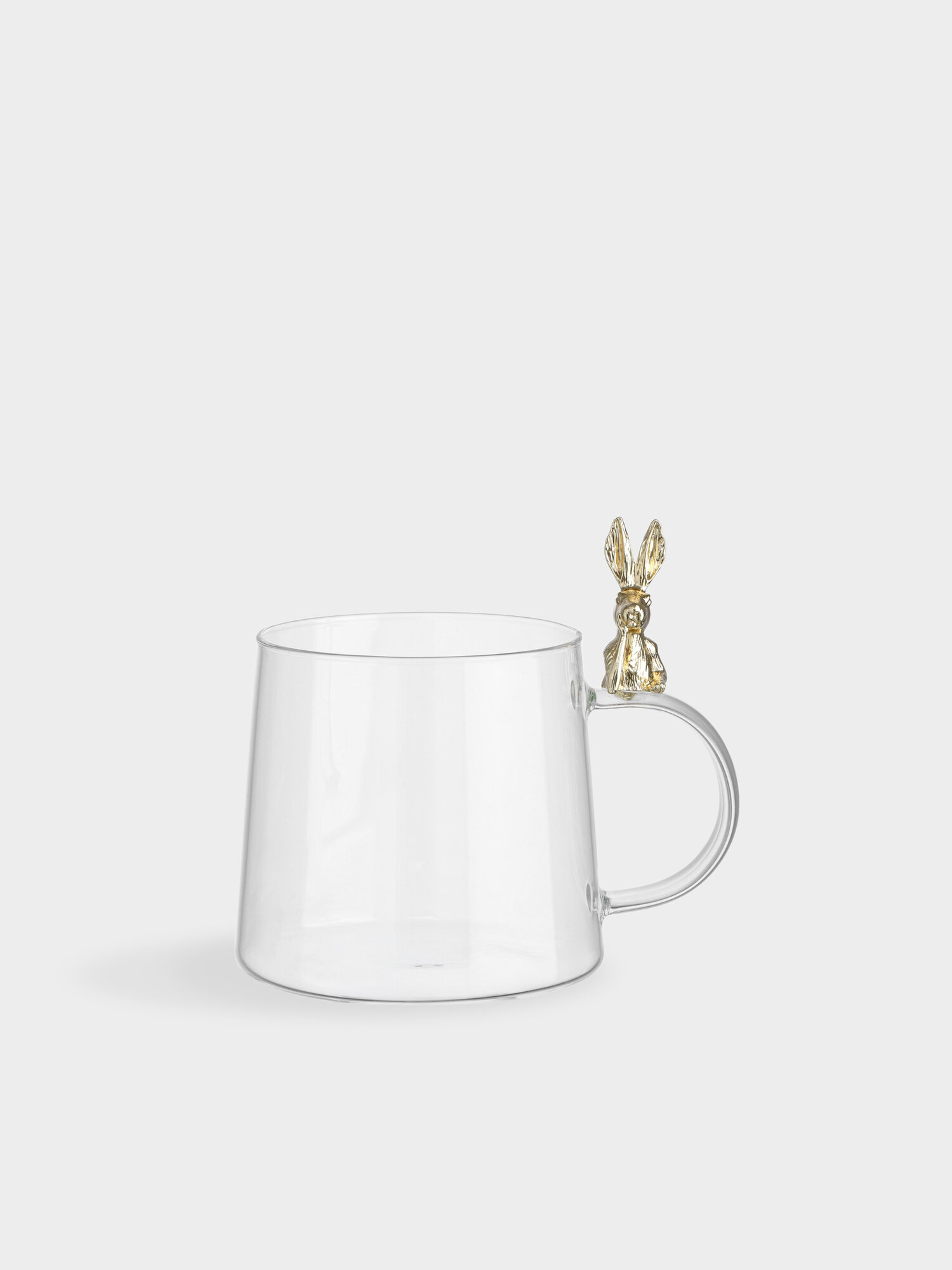 Кружка, 550 мл, стекло Б, Золотистый кролик на ручке, Shape, Kuchenland