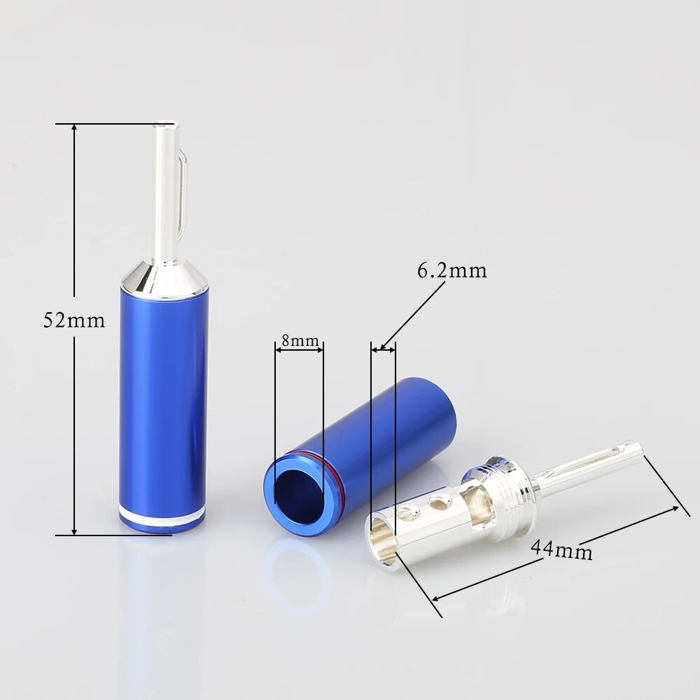 Audiocrast посеребренный кабель динамика Banana Plug 4шт, 12pcs