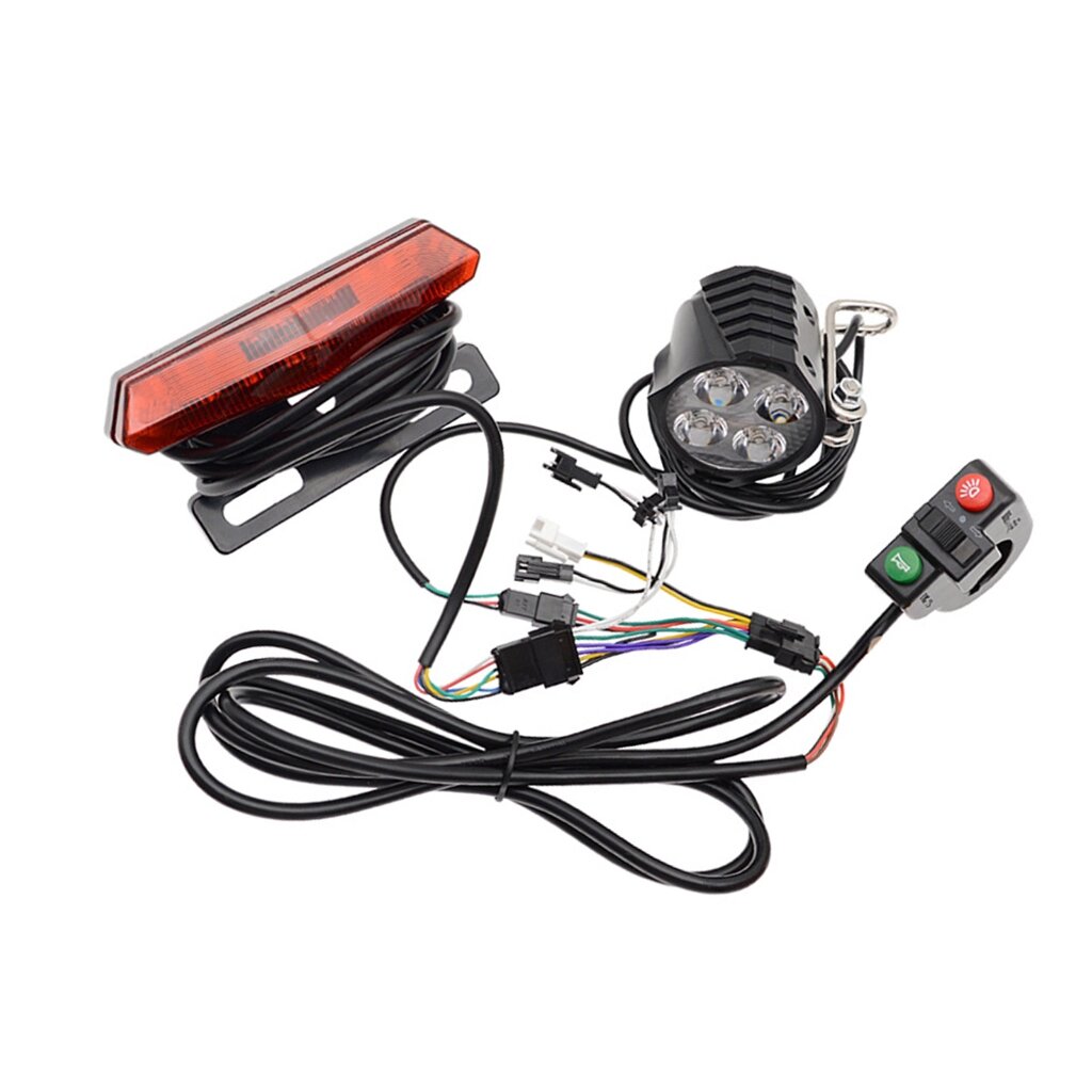 Фара для Электровелосипедов 24V-48V и Задний Фонарь для Велосипедной Стойки с Переключателями и Комплектом Модификации Звукового сигнала