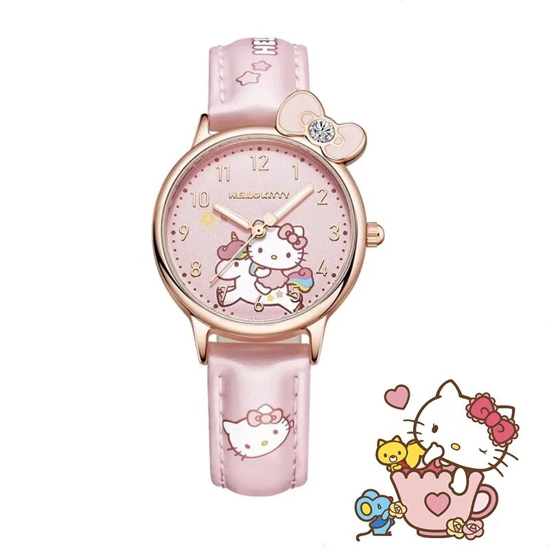 MINISO Часы Sanrio Hello Kitty Cute Coolomeo Cinnamon Dog Quartz Casual Fashion Melody Watch — подарок на день рождения для девочек,