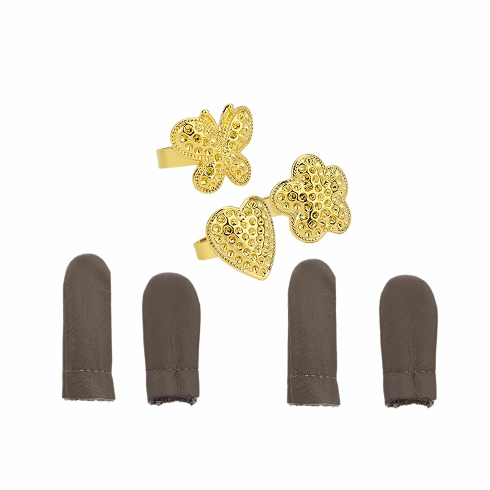 Набор напёрстков для шитья, регулируемое кольцо для рукоделия, защита пальцев из меди и кожи, аксессуары для шитья, 3 шт.