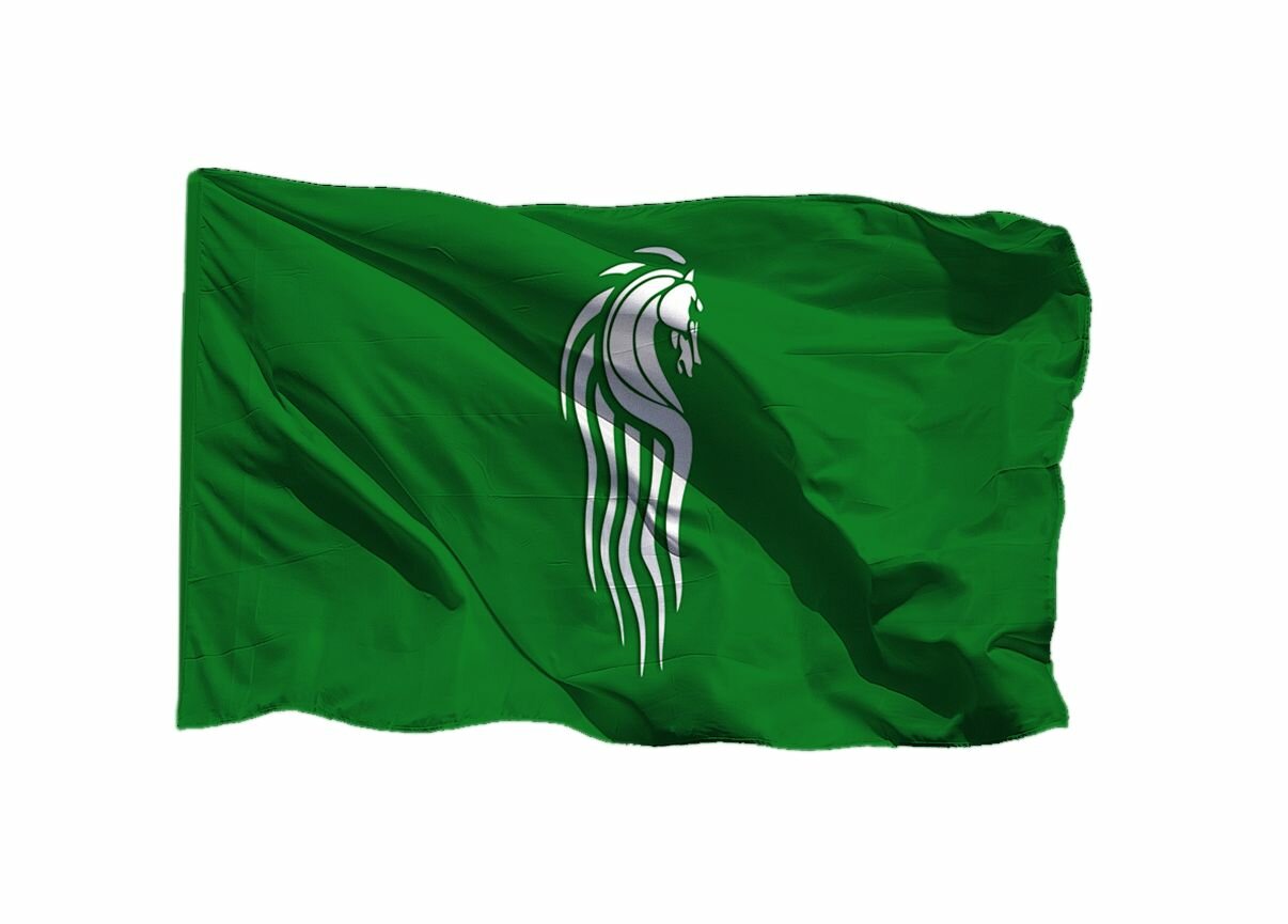 Флаг Рохана с конём из Властелина Колец, 70х105 см на сетке для флагштока