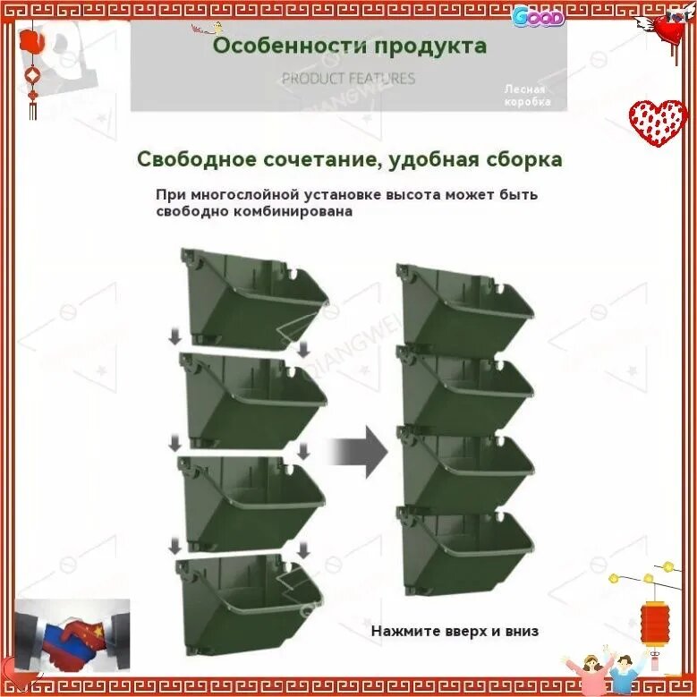 Фитомодуль, для сельского хозяйства, прочный, ПВХ, зеленый, контейнер 33 см*14 см*18 см — фото 1