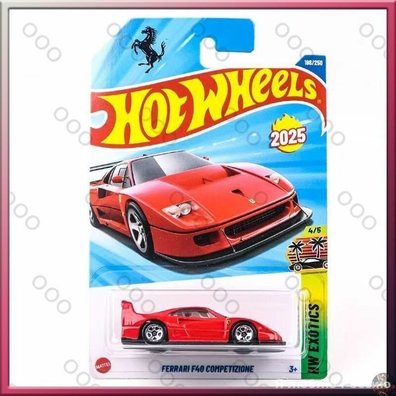 Машинка Ferrari F40 2025 металлическая 1:64 красная с открывающимися дверцами игрушка для детей