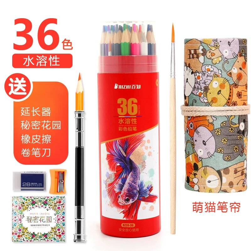 72 цвета водорастворимых цветных карандашей, масляные стираемые 48 цветов, набор для рисования, ручная роспись, карандашный рисунок "Секретный сад"