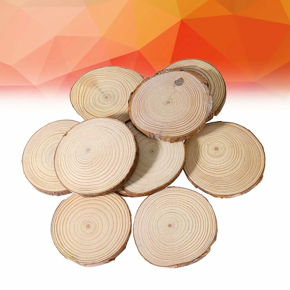 12 Штук Круглых Деревянных Срезов, Из Древесины Сосны, Для Художественного Рисования