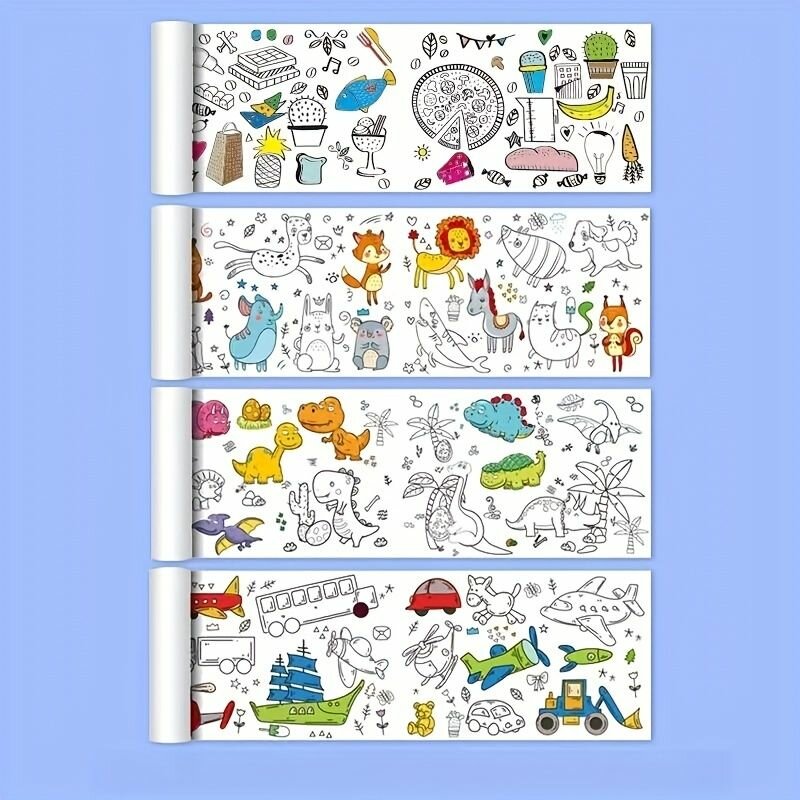 Детский свиток для раскрашивания и рисования, состоящий из 4/6 частей
