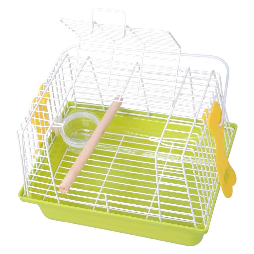 Прочная Железная Проволочная Дорожная Клетка Для Попугаев и Волнистых попугайчиков Со Съемным Лотком И Удобным Насестом