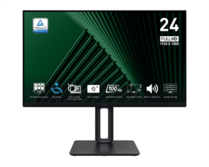 Монитор MSI Монитор MSI 23.8" Pro MP245PG черный IPS LED 4ms 16:9 HDMI M/M HAS Piv 1300:1 300cd 178гр/178гр 1920x1080 100Hz VGA DP FHD 3.3кг