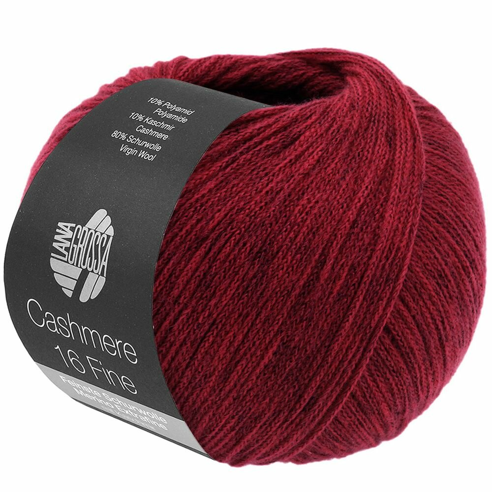 Пряжа для вязания Lana Grossa Cashmere 16 Fine (57 Weinrot) 2 мотка по 50 г/320 м