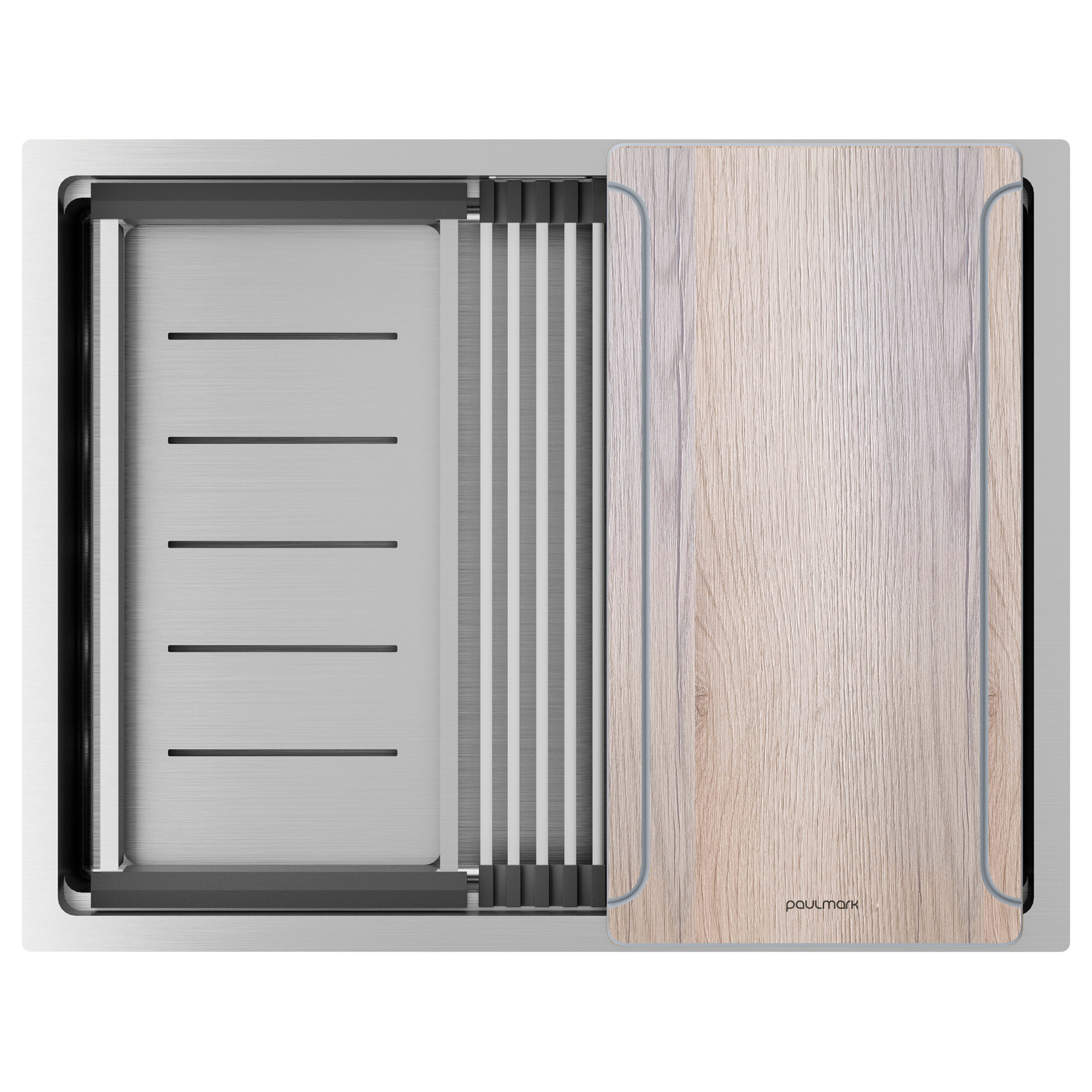 Кухонная мойка Paulmark NEXT-MULTI SINK 58-L UNI PM785845-L-BS брашированная сталь Нержавеющая сталь
