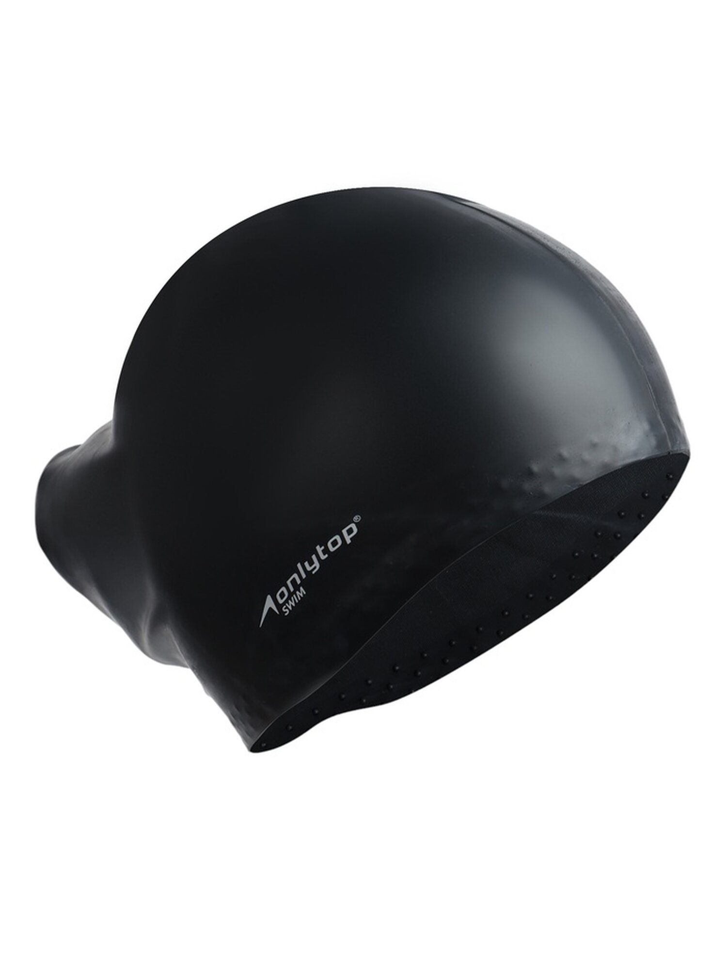 Шапочка для плавания силиконовая для длинных волос, цвет черный 10639101